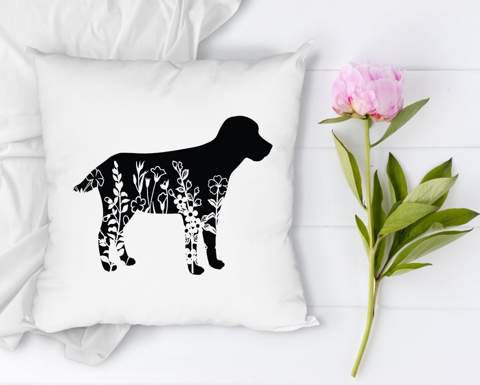 Floral Dog SVG Dog Files for Silhouette Cameo and Cricut. | Etsy