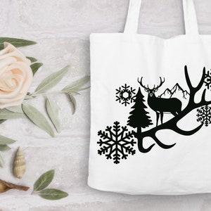 Deer SVG, Christmas Scene With Deer Bundle SVG, Winter Scene With Deer ...