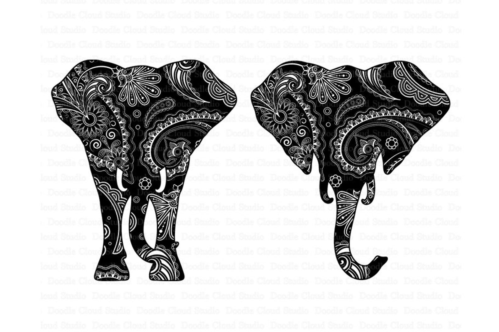 Elephant SVG Elephant Head Mandala SVG Files for Silhouette - Etsy