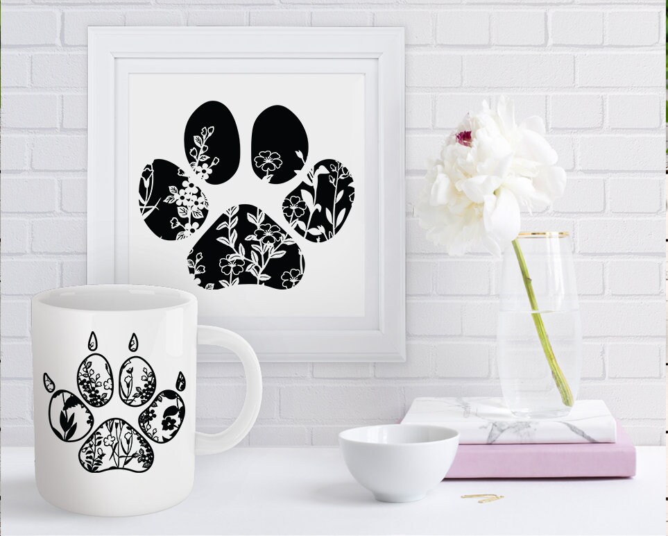 Floral Pet Paw SVG Dog Svg Cat Svg Floral Pet Paw SVG for | Etsy Australia