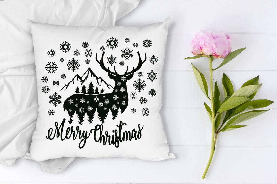 Deer SVG Winter Scene With Deer Bundle SVG Christmas Scene - Etsy