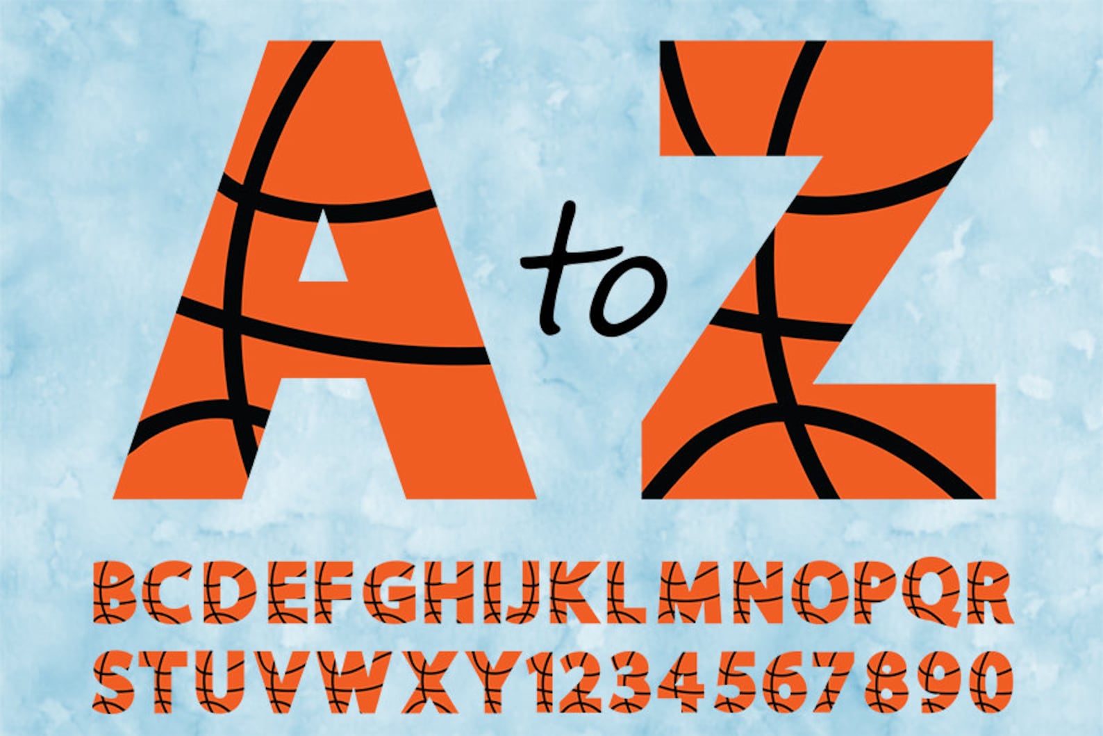 Archivos SVG de alfabeto y números de baloncesto para | Etsy México