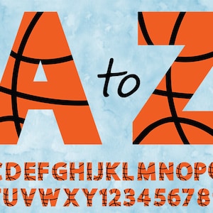 Basketball Alphabet & Numbers SVG Files for Silhouette and Cricut ...