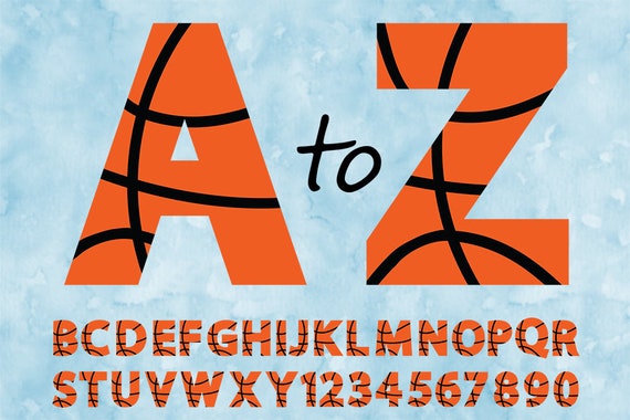 Basketball Alphabet & Numbers SVG Files for Silhouette and Cricut ...
