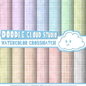 Watercolor Crosshatch Digital Paper, Crosshatch Patterns, Pastel ...