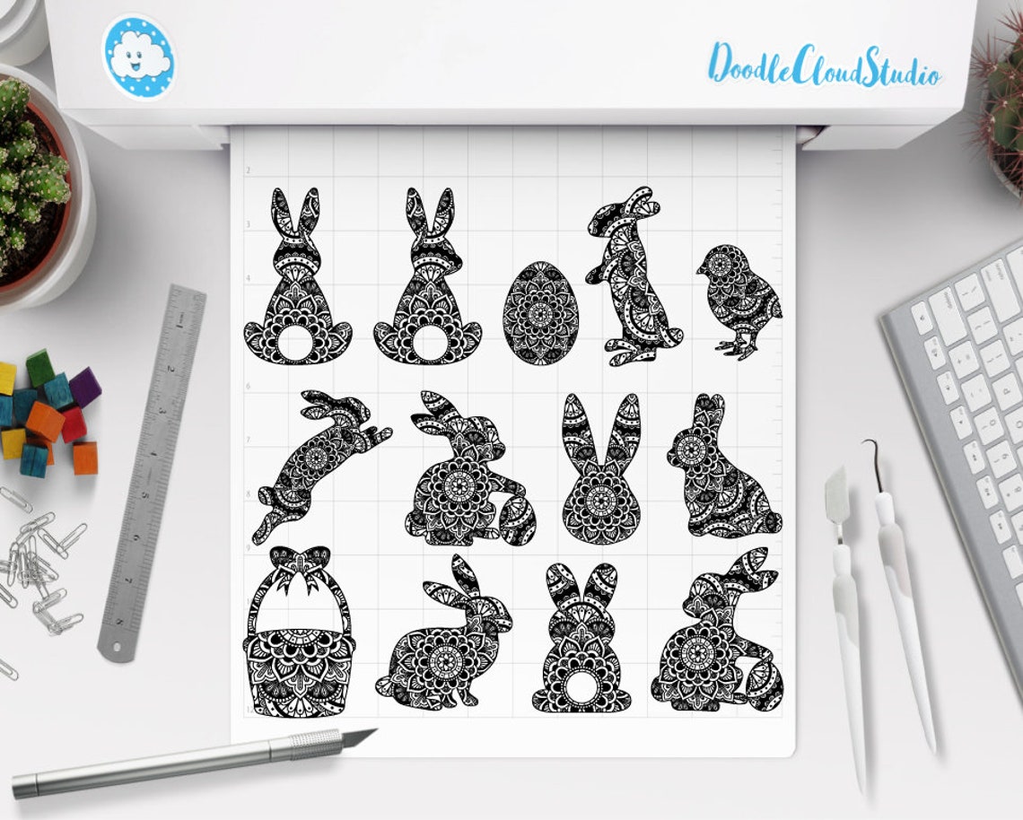 Easter Mandala SVG Bunny Mandala Egg Mandala Basket | Etsy