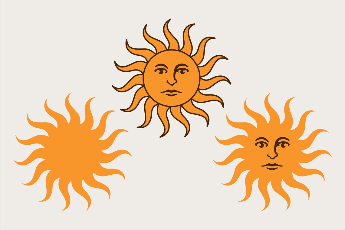 Sun SVG PNG, Sun Face SVG Files for Silhouette Cameo and Cricut. Cute ...