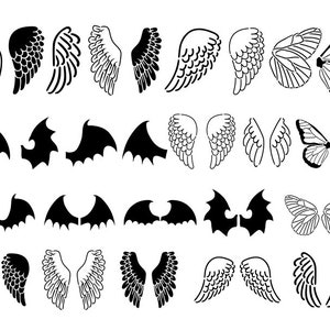 26 Angel Wings Digital Stencil, Butterfly Wing Stencil Digital ...