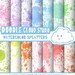 Paint Splatter Digital Paper, Watercolor Painted Splatters, Rainbow ...