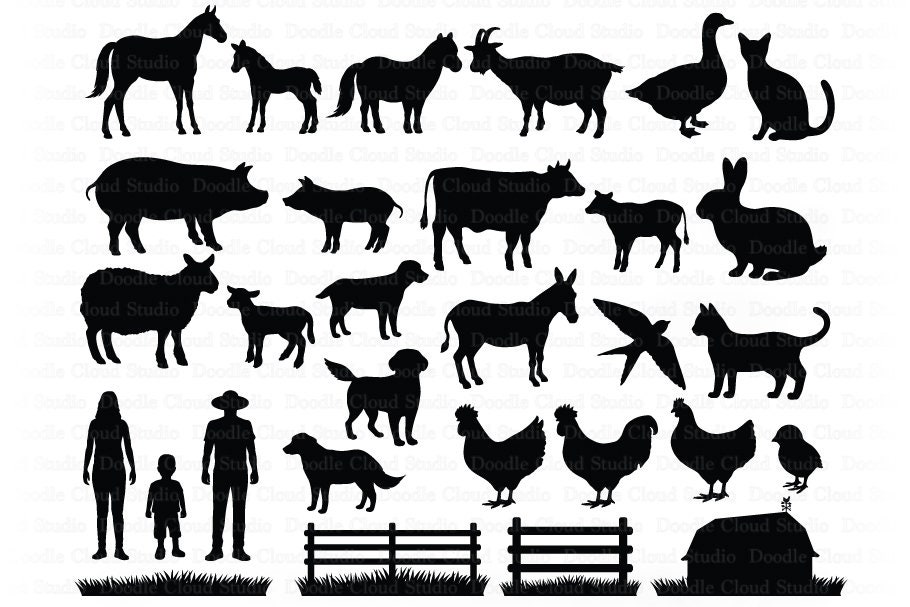 Granja SVG Animales de granja SVG Archivos para silueta y - Etsy España