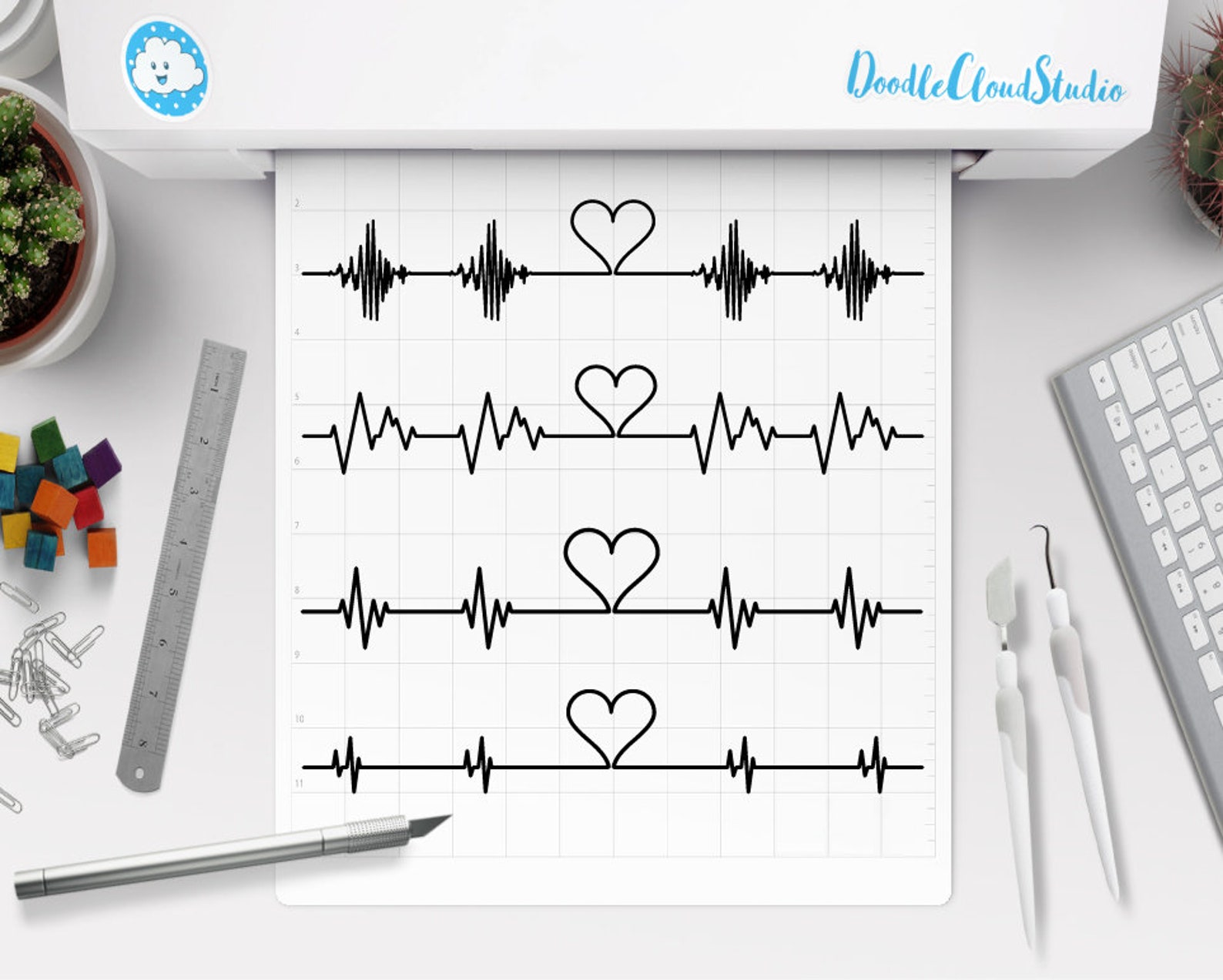 Cardio Heart SVG Heartbeat SVG Files for Silhouette Cameo and - Etsy