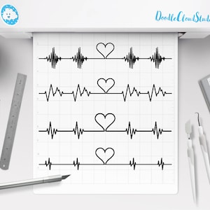 Cardio Heart SVG, Heartbeat SVG Files for Silhouette Cameo and Cricut ...
