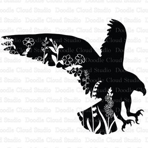 Eagle SVG, Floral Eagle SVG Files for Silhouette Cameo and Cricut ...