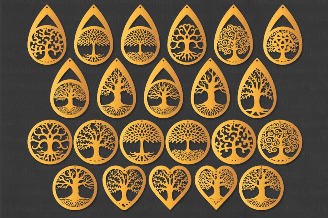 Earring SVG Tree of Life Earrings SVG Teardrop Earring Svg - Etsy