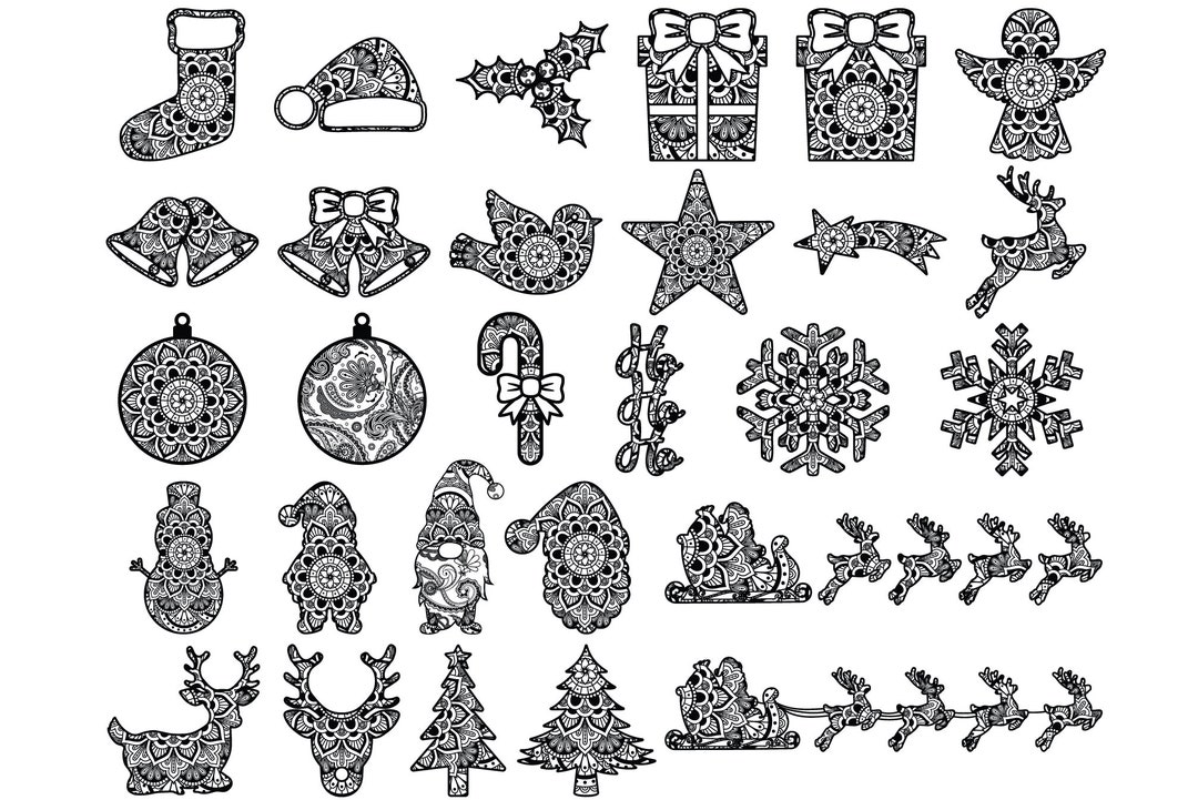 Christmas Bundle Mandala SVG, Christmas Mandala SVG Files for ...
