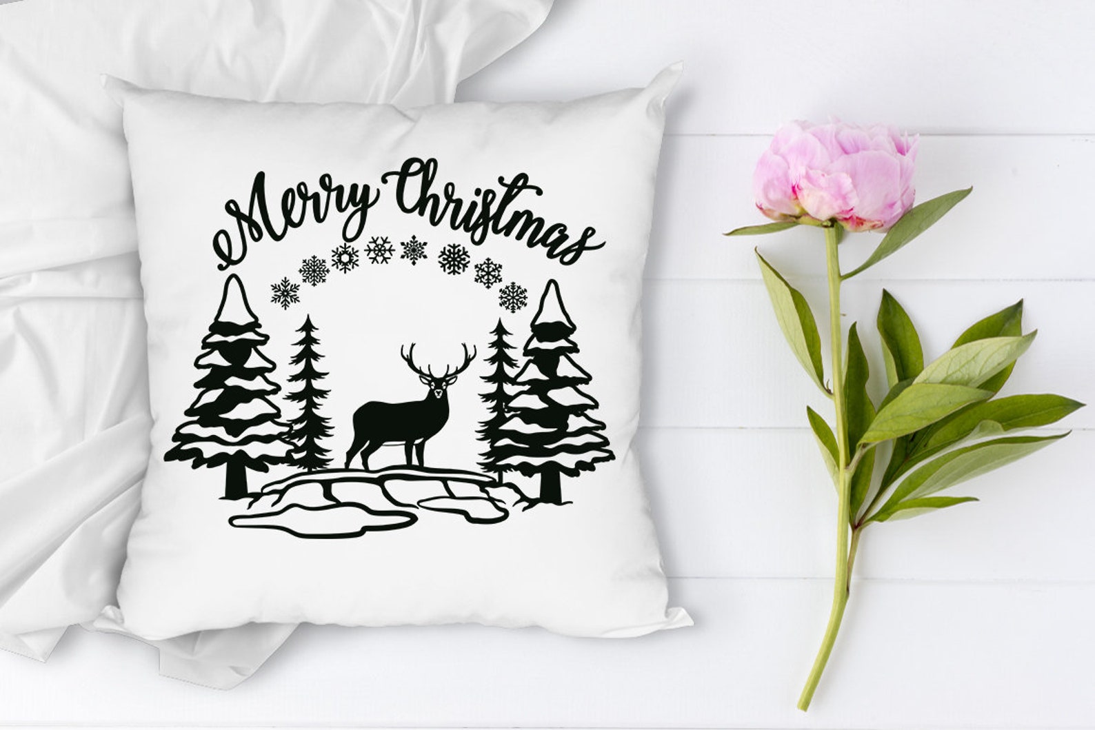 Deer SVG Christmas Scene With Deer Bundle SVG Winter Scene - Etsy