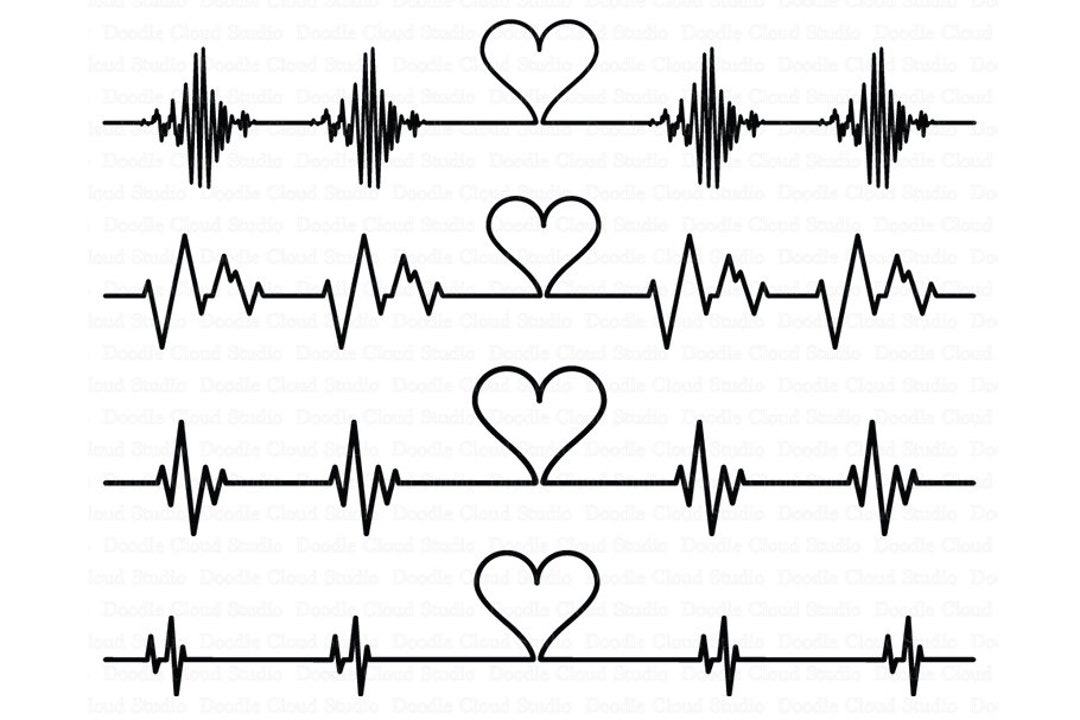 Cardio Heart SVG, Heartbeat SVG Files for Silhouette Cameo and Cricut ...