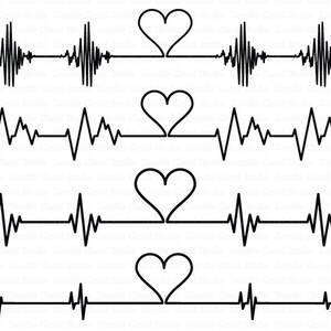 Cardio Heart SVG, Heartbeat SVG Files for Silhouette Cameo and Cricut ...