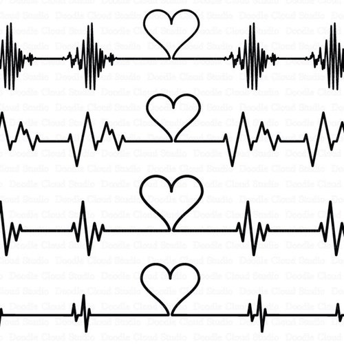 Cardio Heart SVG Heartbeat SVG Files for Silhouette Cameo and - Etsy