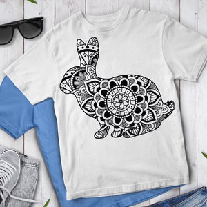 Rabbit SVG, Rabbit Mandala SVG, Bunny Mandala SVG Files for Silhouette ...
