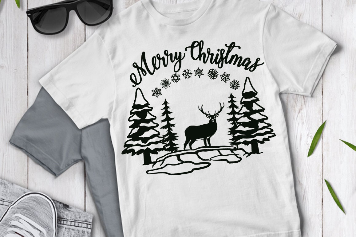 Deer SVG, Christmas Scene With Deer Bundle SVG, Winter Scene With Deer ...