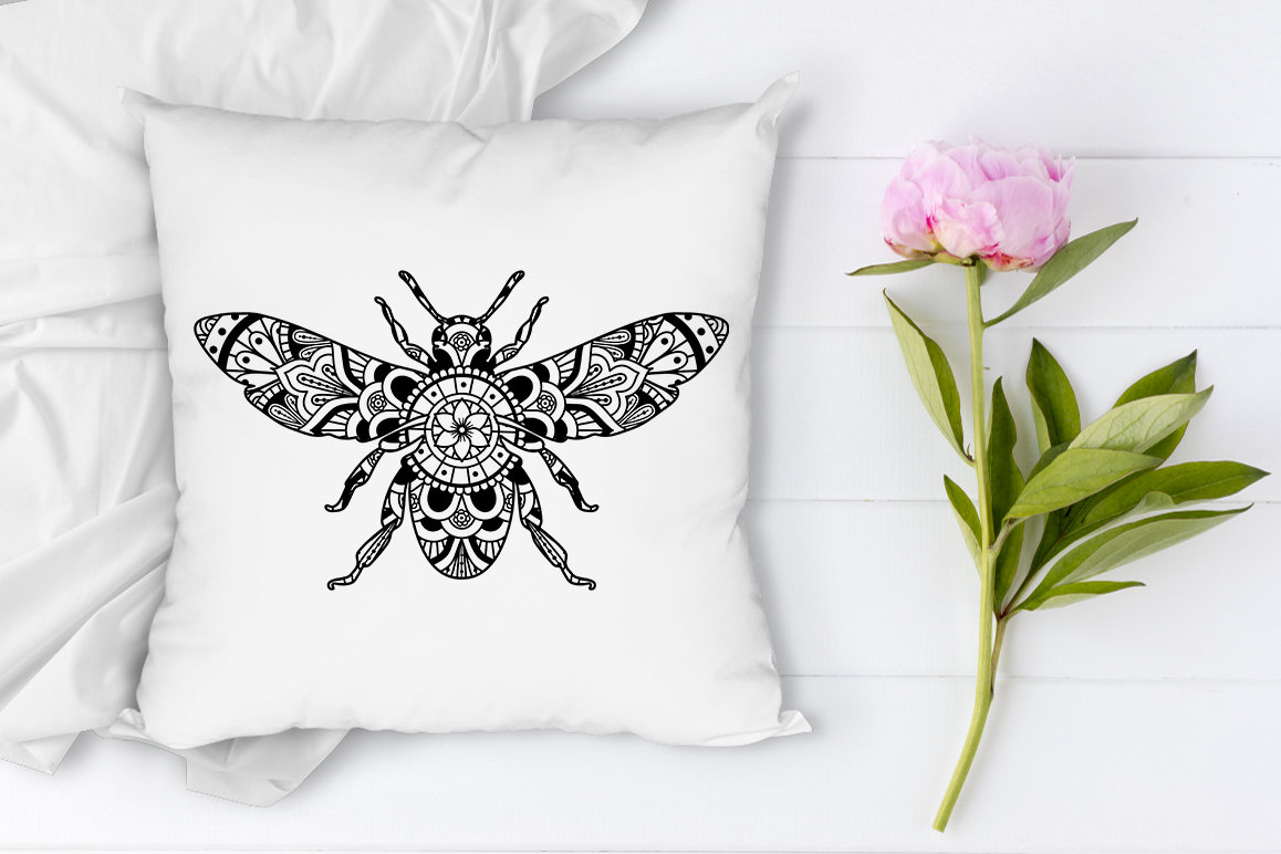 Bee Mandala SVG Mandala Bee SVG Files for Silhouette and | Etsy