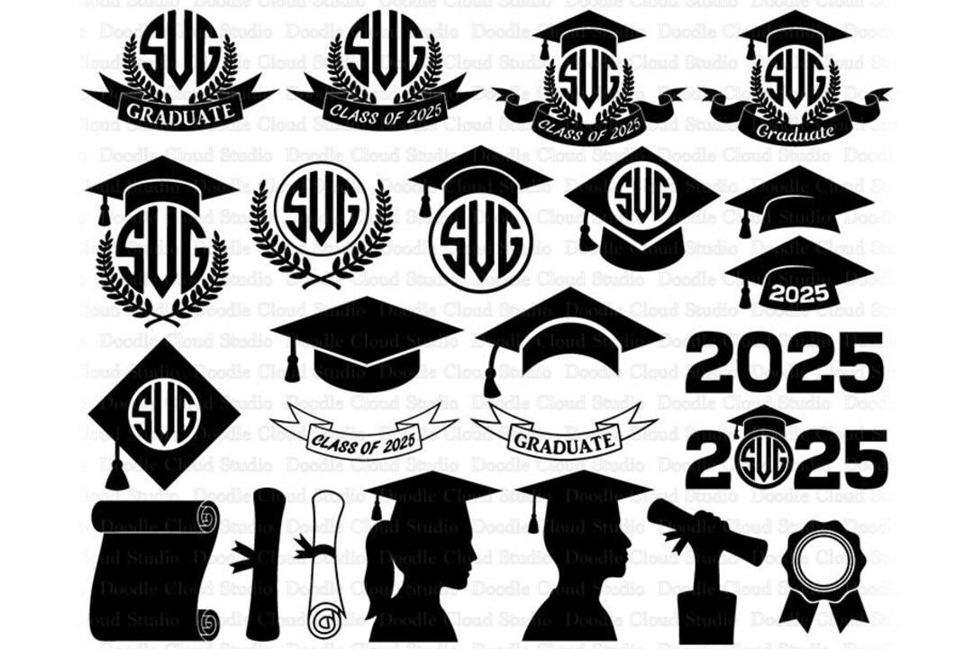 2025 Graduation Monogram SVG Graduation Hat, Graduate SVG Files for ...