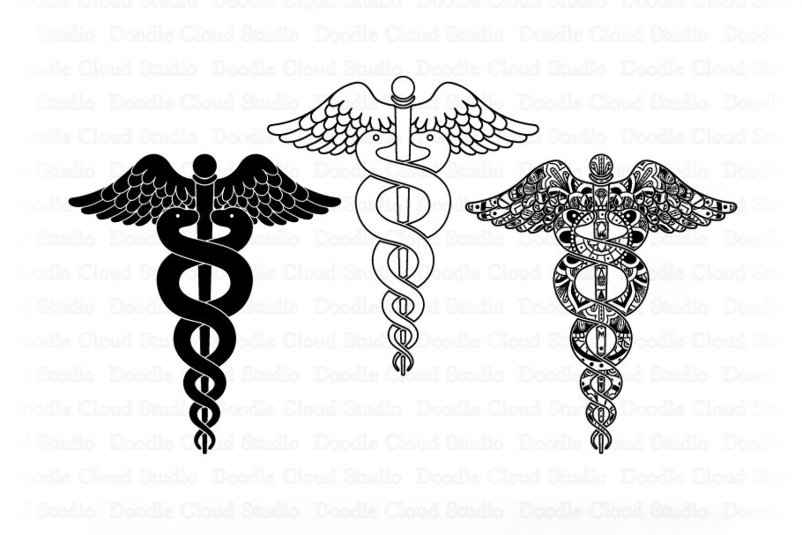 Caduceus SVG, Caduceus Mandala SVG, Medical Symbol, Caduceus SVG Files ...