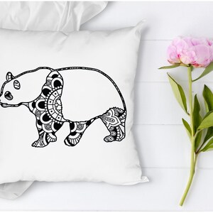 Panda SVG Panda Mandala SVG Files for Silhouette Cameo and - Etsy