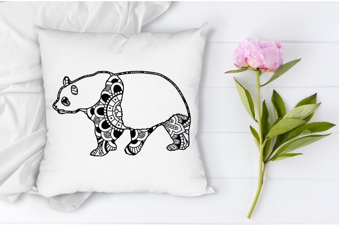 Panda SVG Panda Mandala SVG Files for Silhouette Cameo and - Etsy