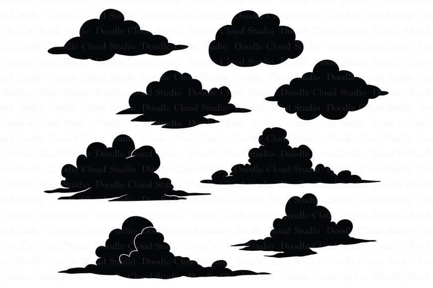 Clouds Svg Files For Silhouette Cameo And Cricut Clouds Weather Svg