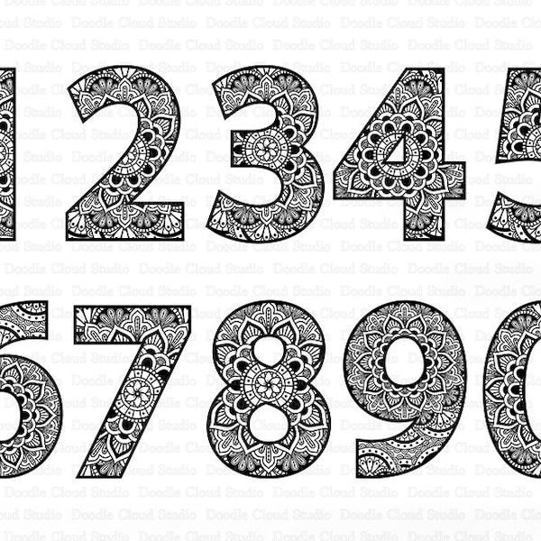 Mandala Numbers - Etsy