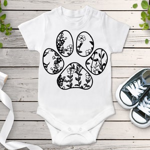 Floral Pet Paw SVG, Dog Svg, Cat Svg, Floral Pet Paw SVG for Silhouette ...