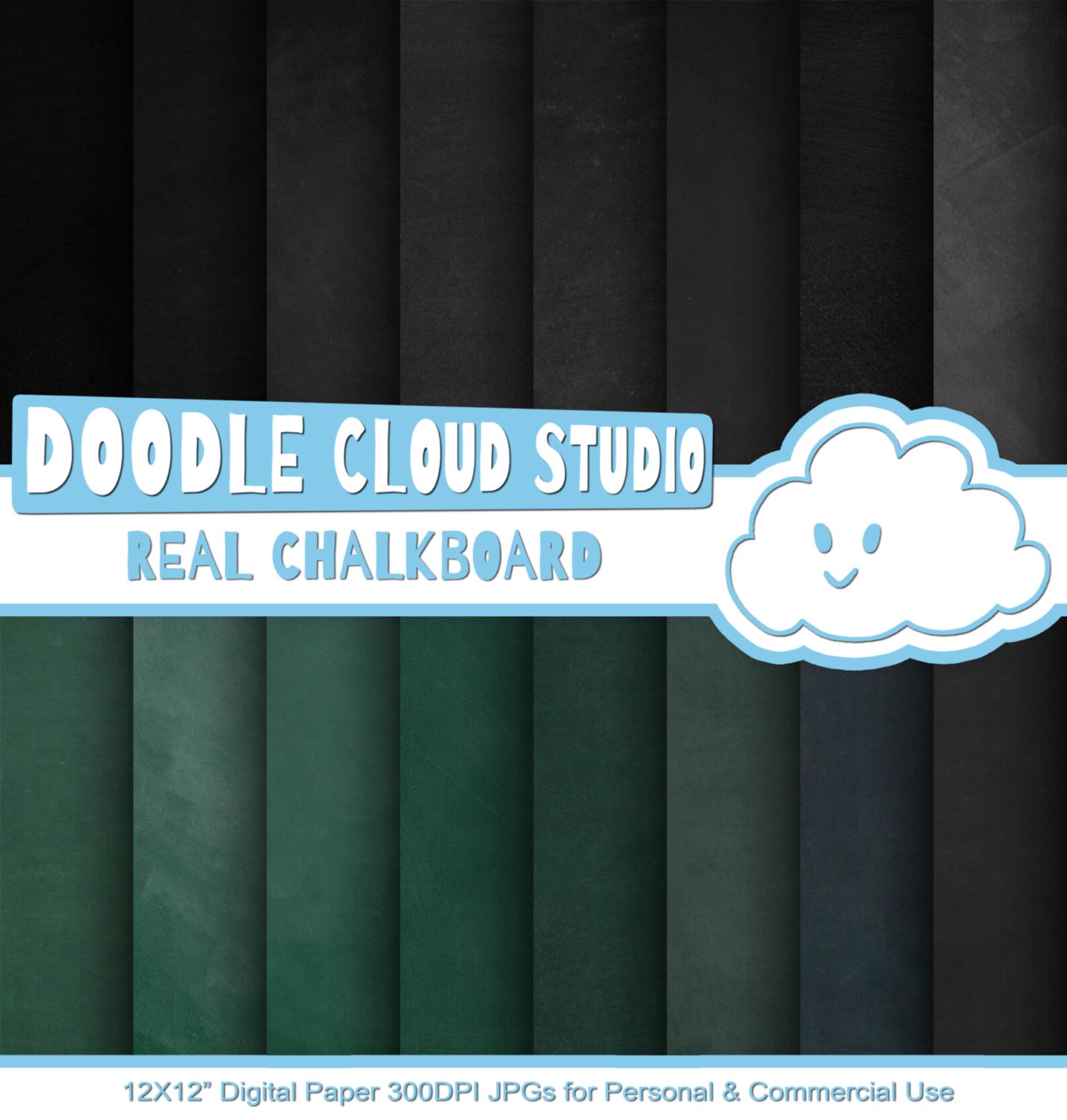 Real Chalkboard Digital Paper Green / Back Chalkboard - Etsy