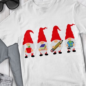 School Gnome SVG Files for Silhouette Cameo and Cricut. Student Gnomes ...