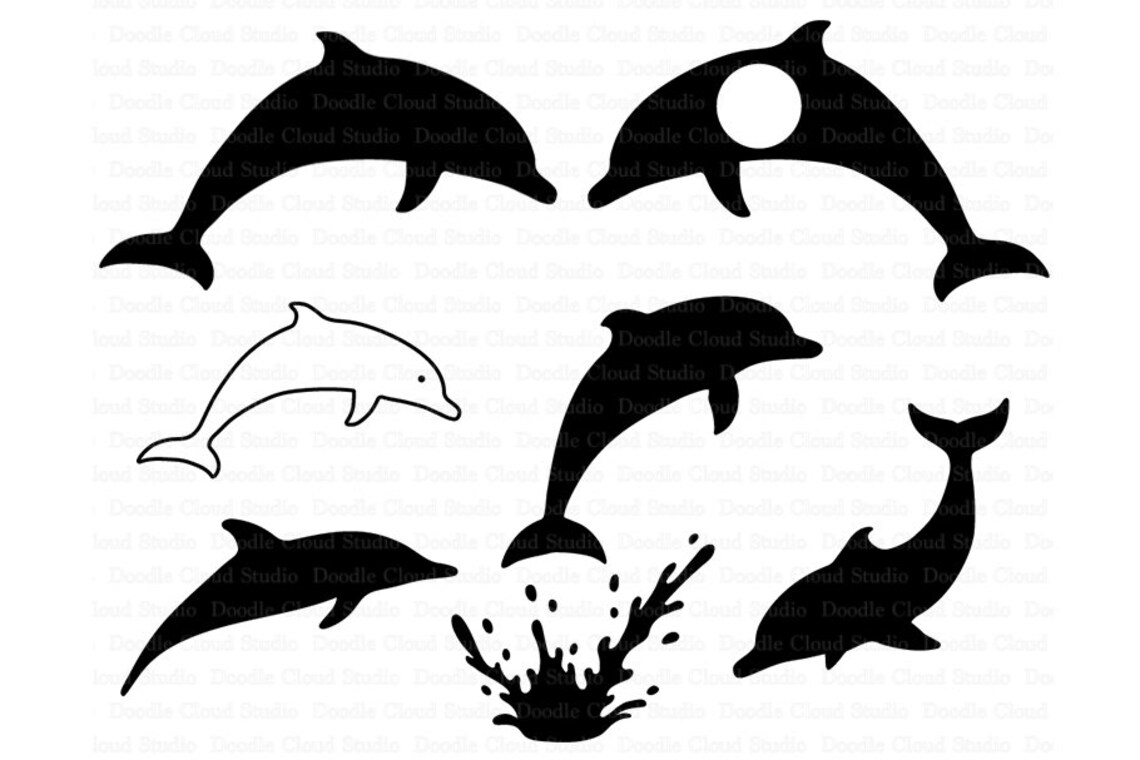 Dolphins SVG Dolphin Monogram Dolphin SVG Files for | Etsy