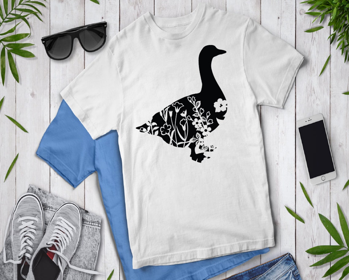 Goose SVG Floral Goose SVG Files for Silhouette Cameo and - Etsy