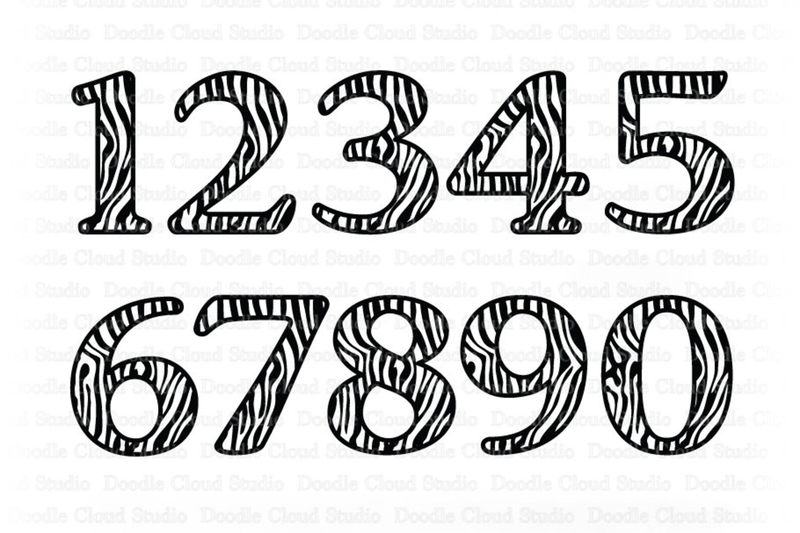 Zebra Numbers SVG Animal Numbers SVG Files for Silhouette & - Etsy