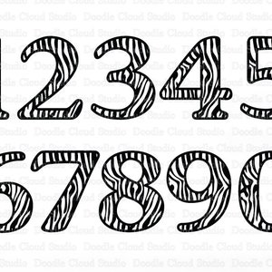 Zebra Numbers SVG, Animal Numbers SVG Files for Silhouette & Cricut ...