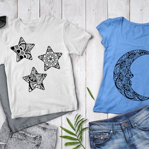 Moon SVG Bundle Mandala, Mandala Cat and Moon, Fairy Moon Svg, Moon ...
