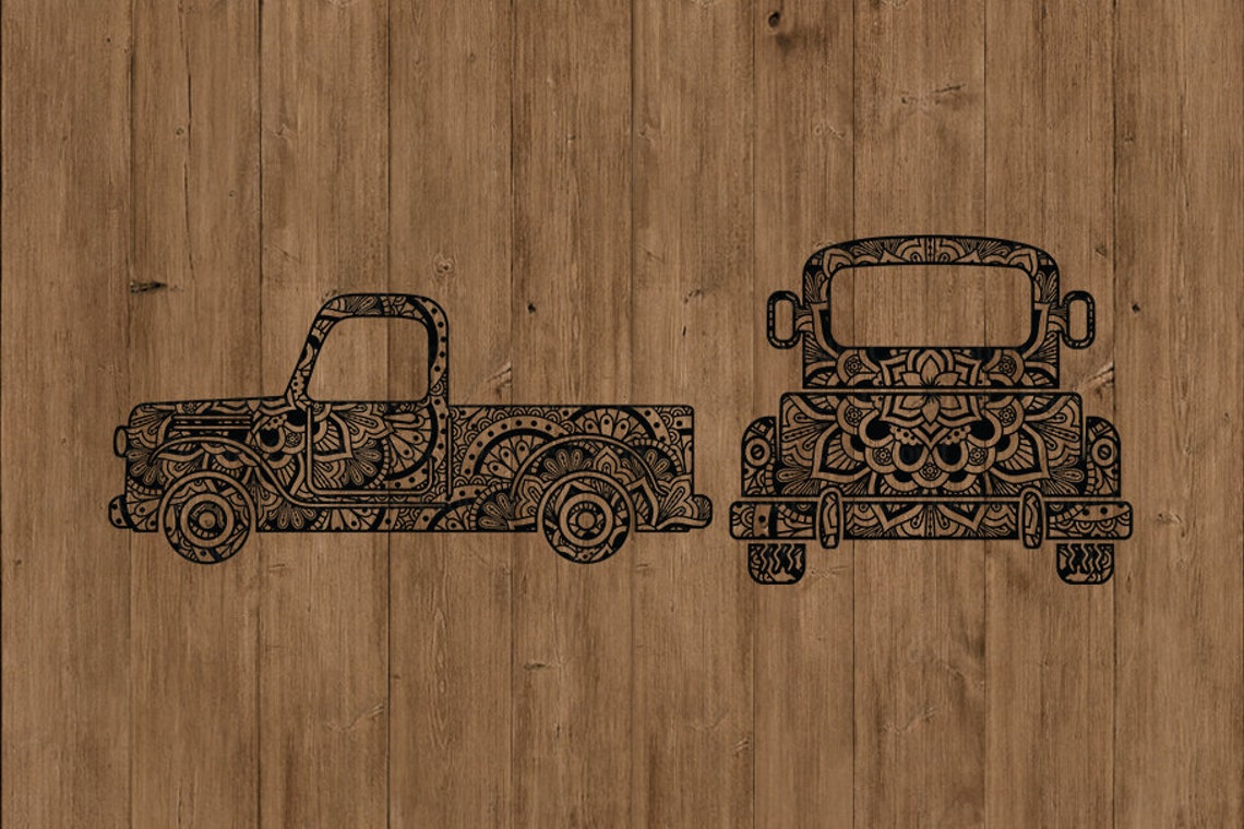 Mandala Truck SVG Truck Mandala SVG Dateien für Silhouette - Etsy Schweiz