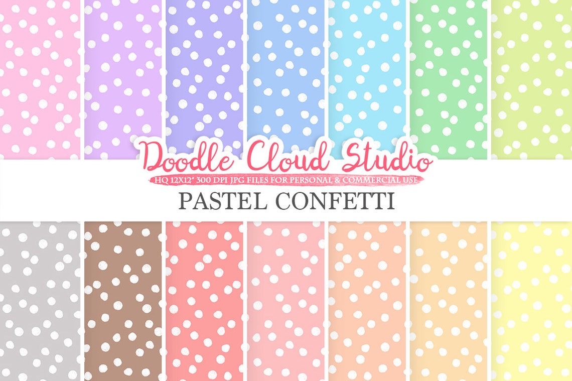 Pastel Confetti Digital Paper Snow Patterns Digital | Etsy