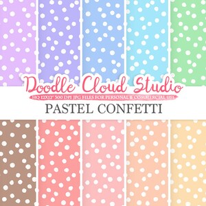 Pastel Confetti Digital Paper, Snow Patterns, Digital Confetti, Pastel ...