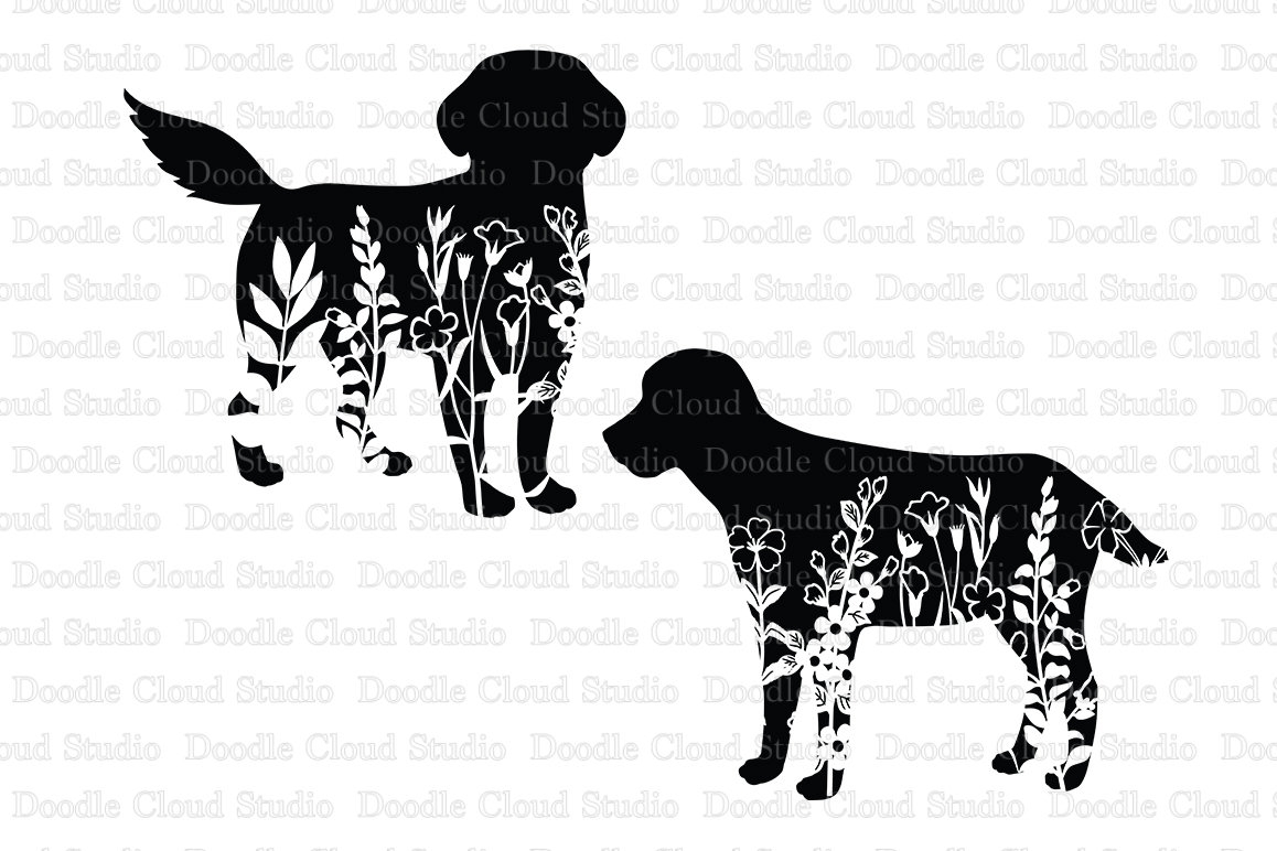 Floral Dog SVG Dog Files for Silhouette Cameo and Cricut. | Etsy