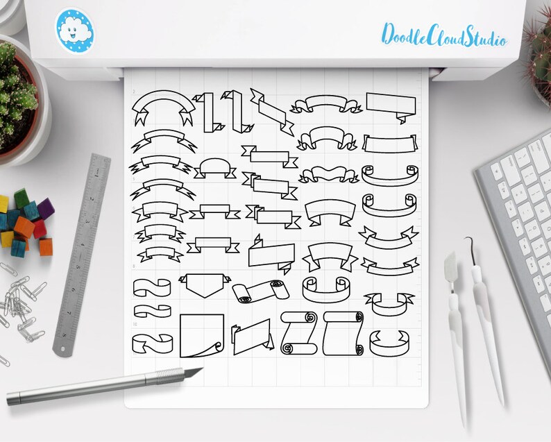 Ribbon Banner SVG, Scroll Svg Files for Silhouette Cameo and Cricut ...