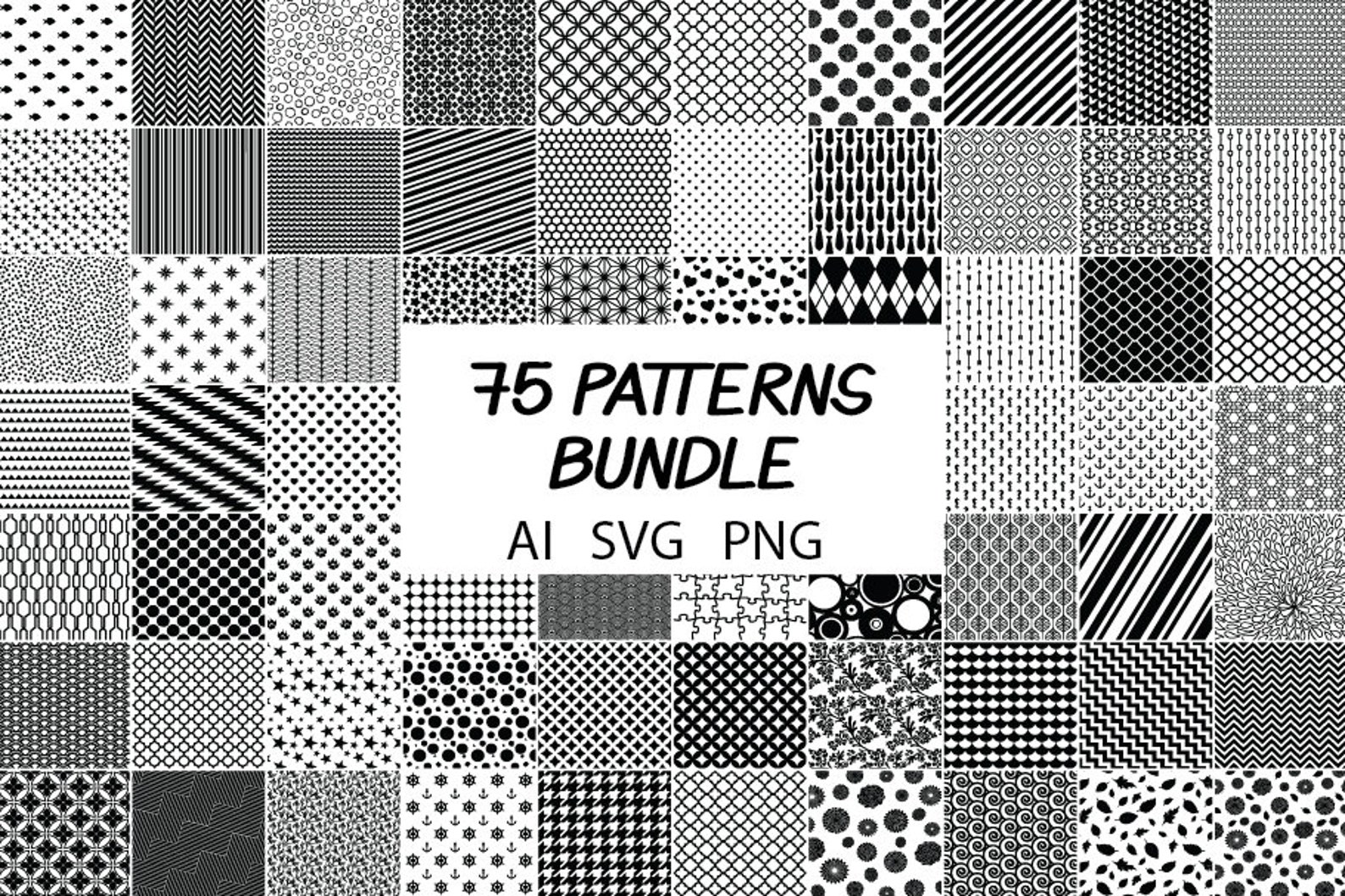 75 Patterns SVG Bundle Background Pattern SVG Cut Files for - Etsy