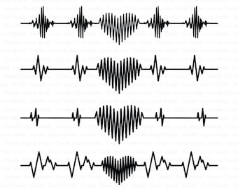 HEART SVG, Heart Silhouette, Love Svg, Heartbeat Svg, Heart Clipart ...