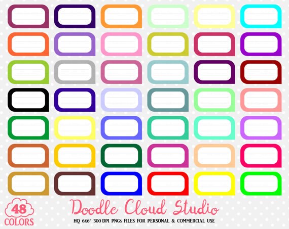 48 Colorful Labels Clipart Label Banner Stickers Icons PNG - Etsy