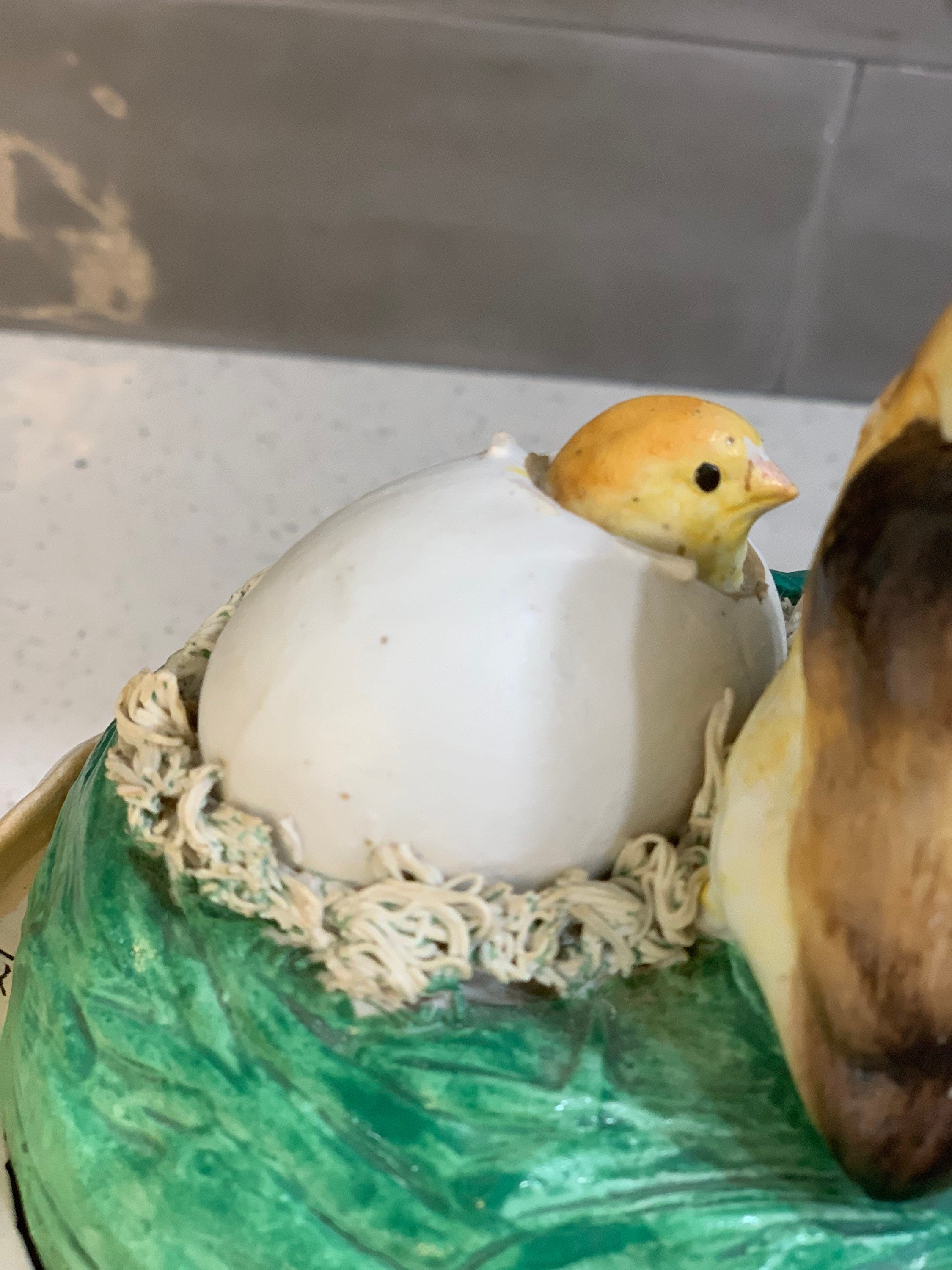 Stunning RARE Antique Hard Paste Chicks on Nest - Etsy
