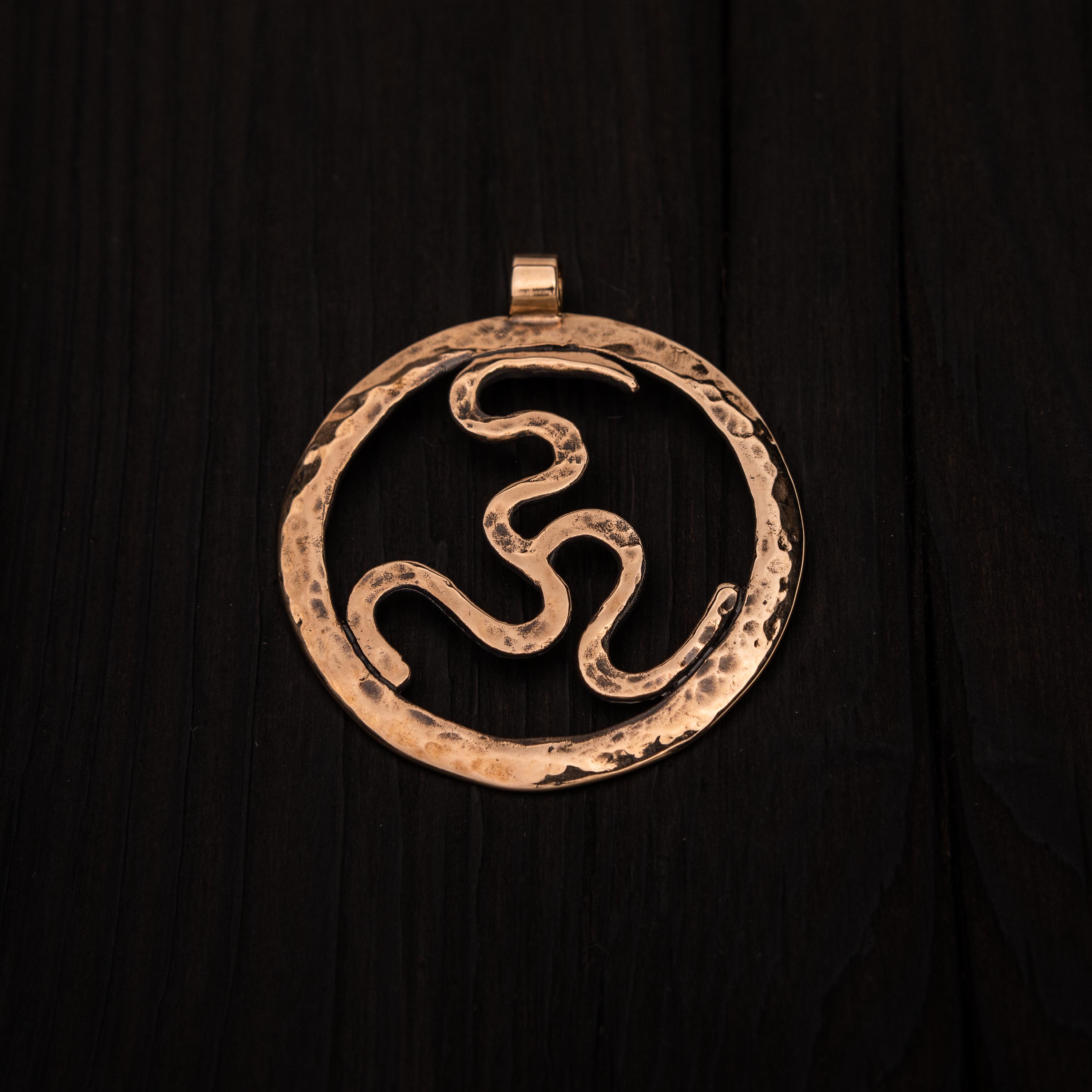 Bronze Three Snakes Sun Pendant | Baltic Pagan Jewelry - Etsy